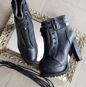 Chunky Heel Lace Up Booties on Poshmark